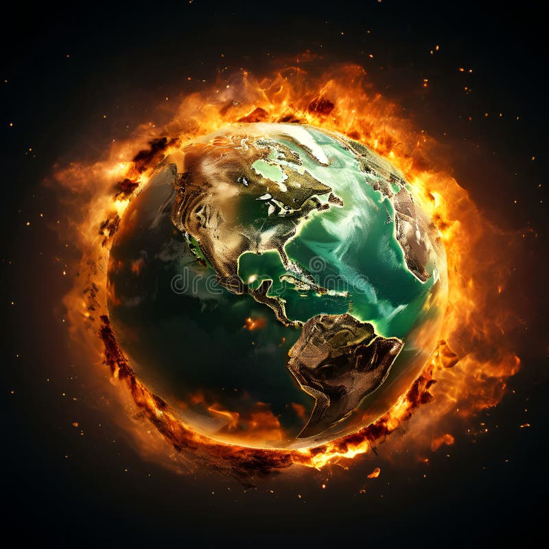 Globe Burning, Earth Burning, Global Warming Problem Concept, Social ...