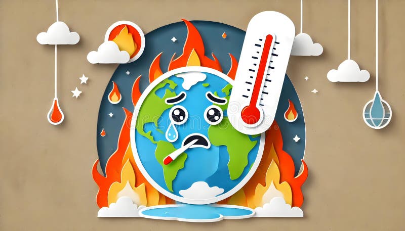 Burning Earth Illustration â€ Symbolic Visual of Global Warming Crisis ...