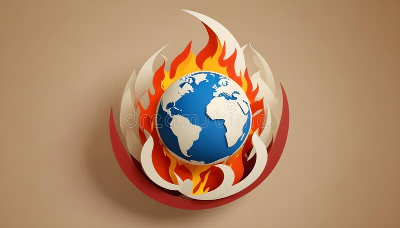 Burning Earth Illustration â€ Symbolic Visual of Global Warming Crisis ...