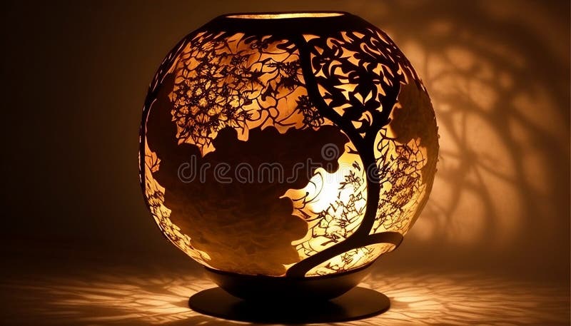 Burning Earth Lamp - Rustic and Earthy, Made with Generative AI Stock ...