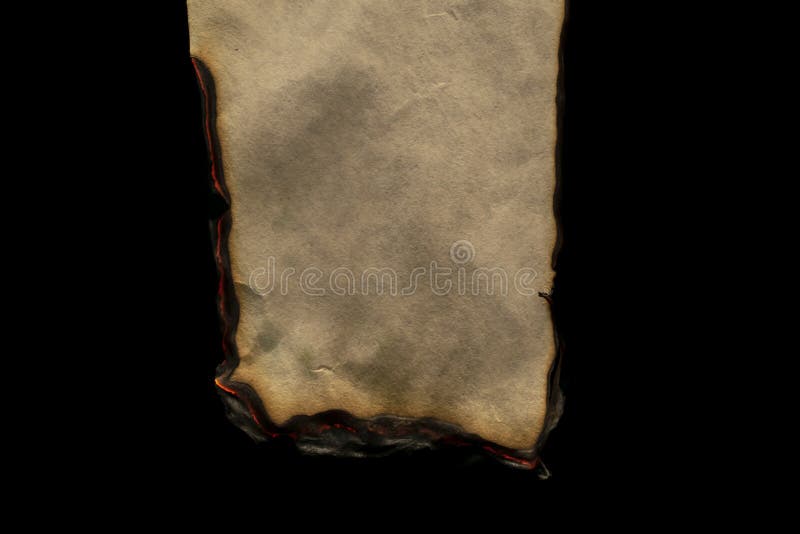 Burning Edge of Paper, Glowing Edge of Paper on Black Background Stock ...