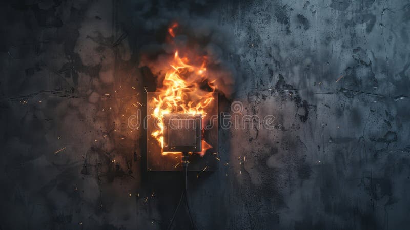 The Burning Electrical Outlet. AI Generated Stock Photo - Image of ...