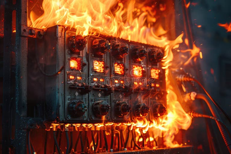 Burning Electrical Panel, Switchboard on Fire after a Short Circuit ...