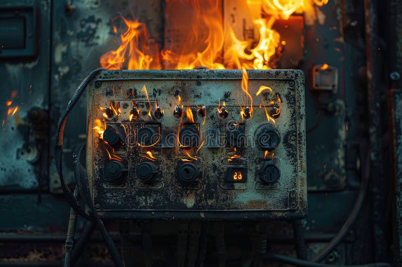 Burning Electrical Panel, Switchboard on Fire after a Short Circuit ...