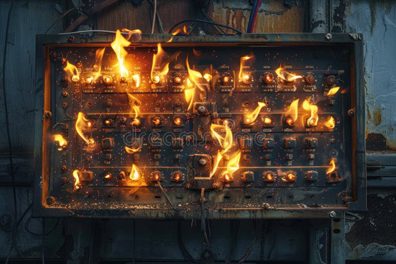 Burning Electrical Panel, Switchboard on Fire after a Short Circuit ...