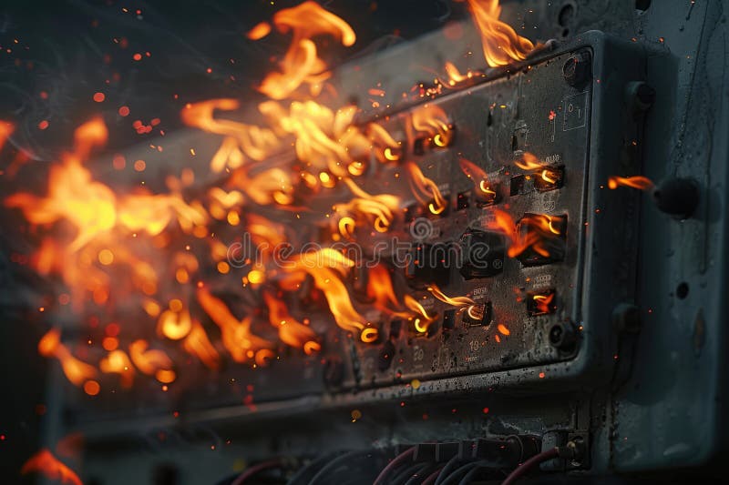 Burning Electrical Panel, Switchboard on Fire after a Short Circuit ...