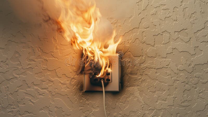 The Burning Electrical Socket. AI Generated Stock Photo - Image of ...