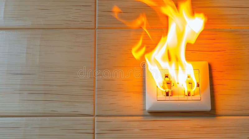 Burning Electrical Wall Socket Poses Immediate Danger with Outlet ...