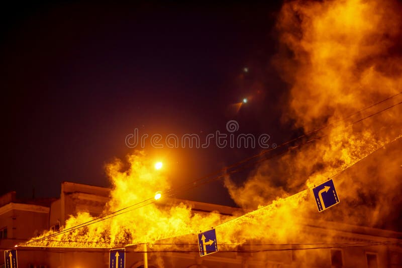 Burning Electrical Wires with Flames and Smoke after a Short Circuit ...