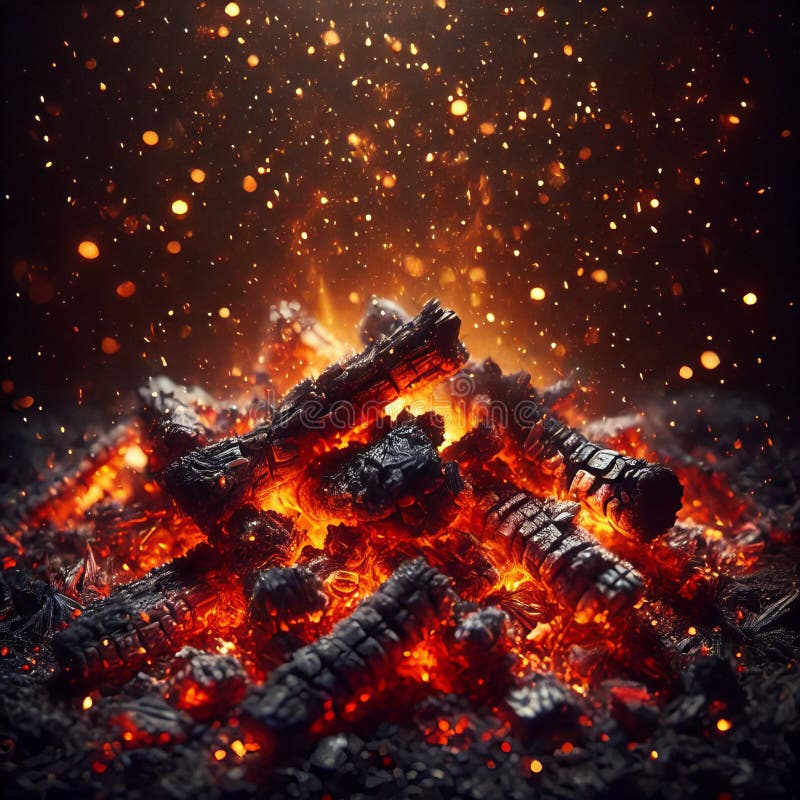 Burning Embers a Smoldering Abstract Representation of a Fire Fe Stock ...