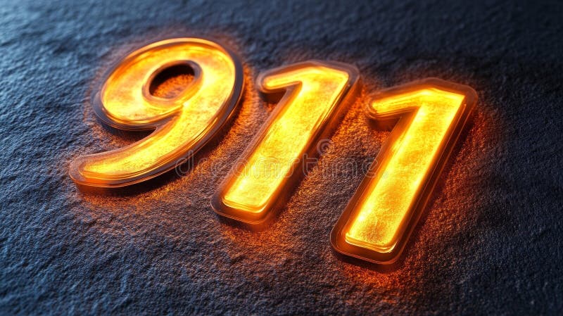 Burning Emergency Number 911 Relief Assistance Support Concept with ...