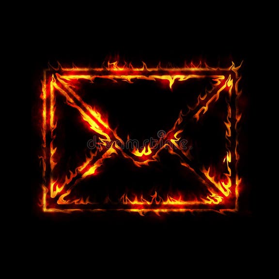 Burning envelope stock illustration. Illustration of computer - 25000533