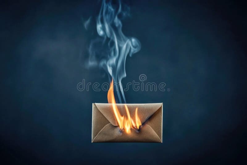 Burning Envelope Smoke Against Dark Background Stock Photos - Free ...