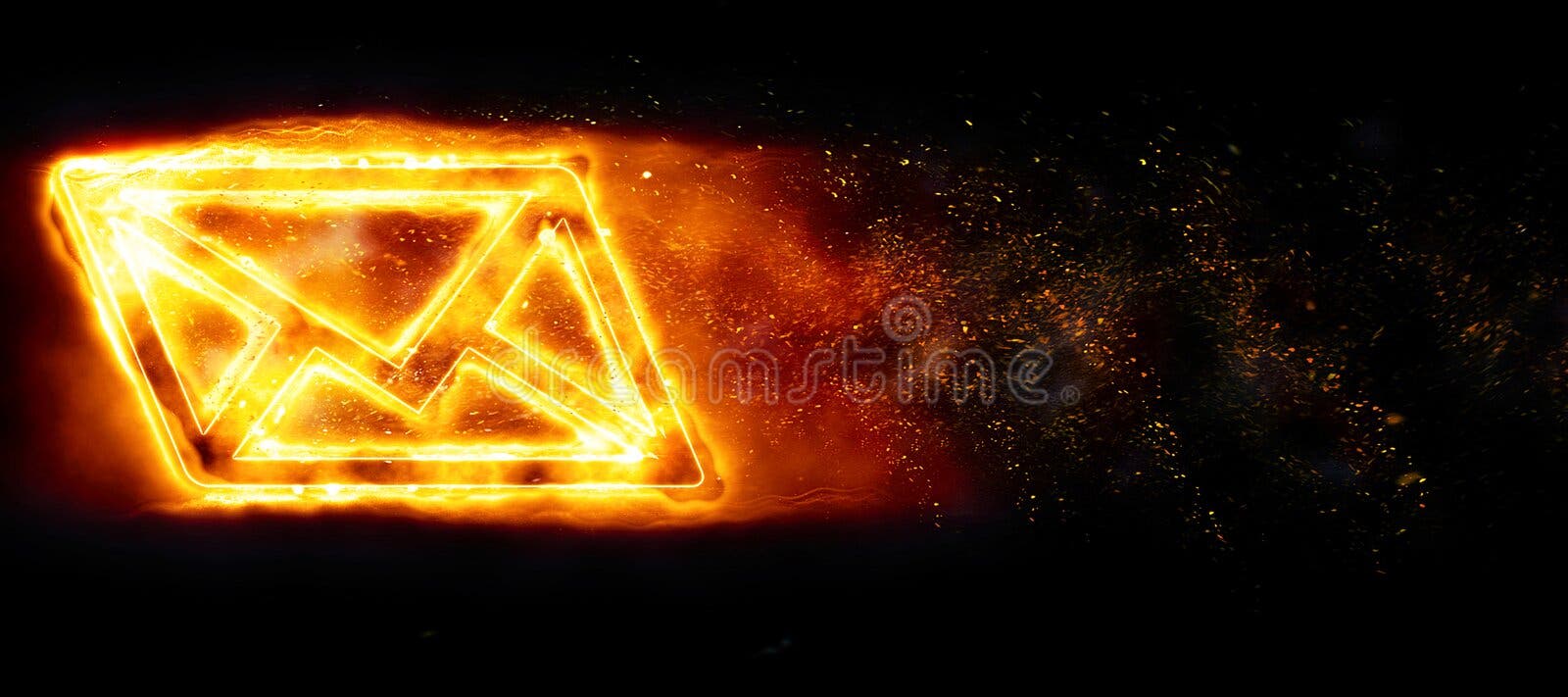 Burning Envelope Comic Style Metaphor Stock Vector - Illustration of ...