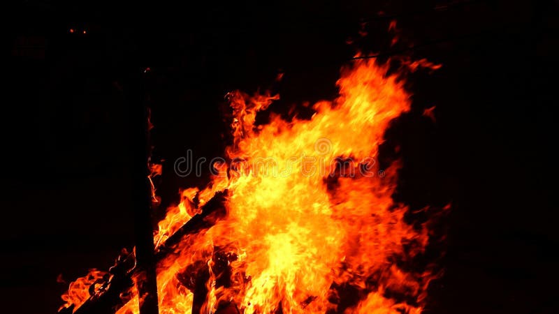 Holi Ka Dahan Fire Flame Camp Fire Stock Photo - Image of festivity ...