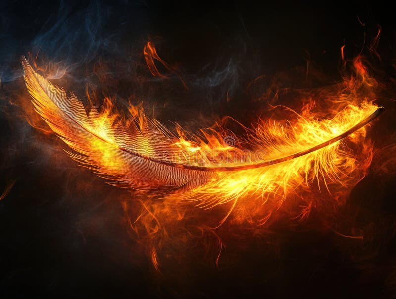 Burning Feather Black Background Stock Photo - Image of high, passion ...