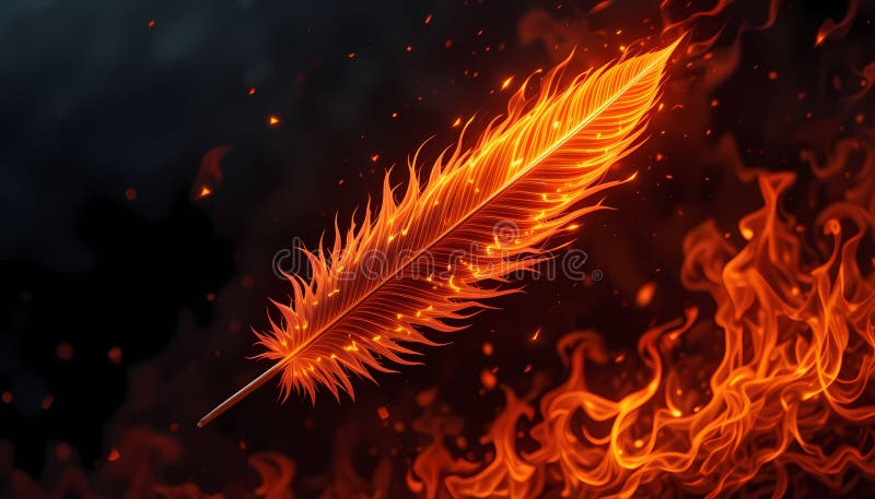 Burning Feather, Fire, Passion, Creativity, Writing Stock Illustration ...
