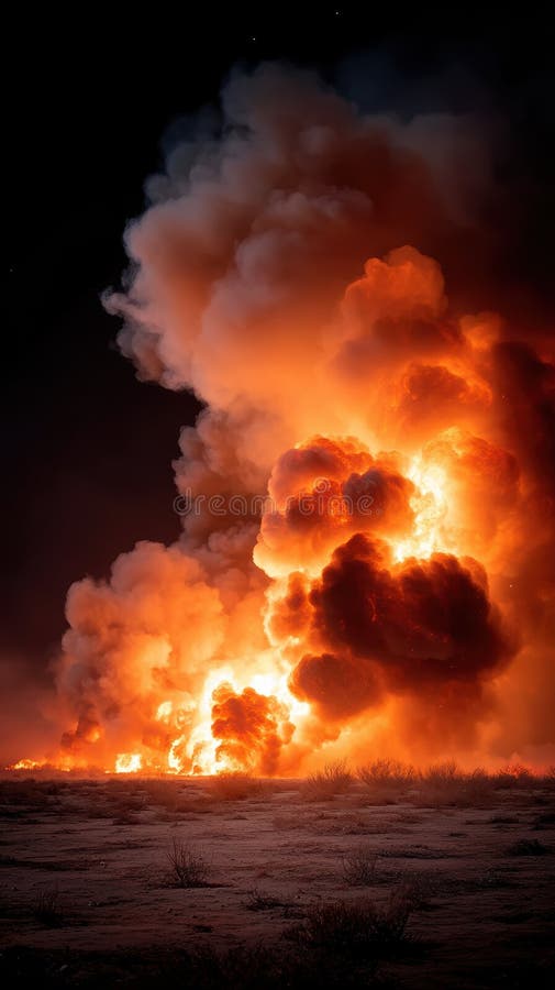 Burning Field with Strong Winds Spreading Fire Stock Illustration ...