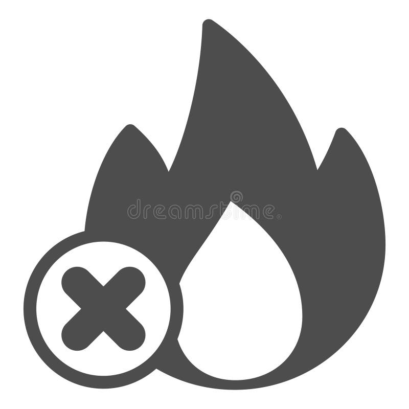 Burning Fire Ban Solid Icon, Prohibited Items Concept. Vector Graphics ...