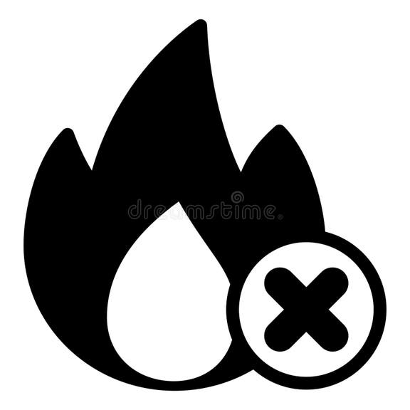 Burning Fire Ban Solid Icon, Prohibited Items Concept. Vector Graphics ...