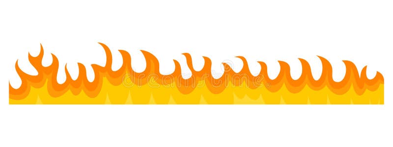Burning Fire Flame Banner Horizontal, Flat Style Stock Vector ...