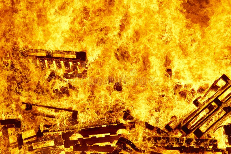 Burning Fire. Volcano Fire Fighting. Flame Ignition. Warning Stock ...