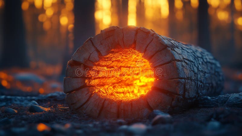 Burning Fire Brings Hole Log Stock Photos - Free & Royalty-Free Stock ...