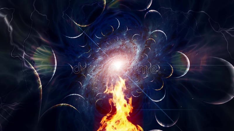 Burning Fire in the Center of the Universe Stock Video - Video of ...