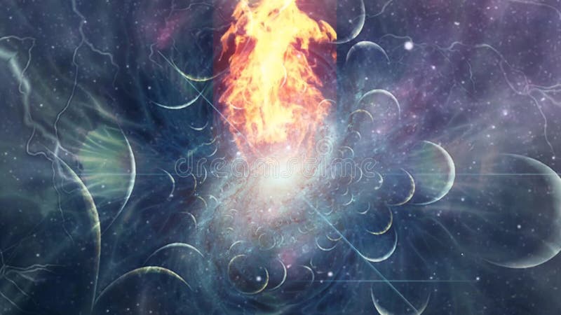 Burning Fire in the Center of the Universe Stock Video - Video of ...