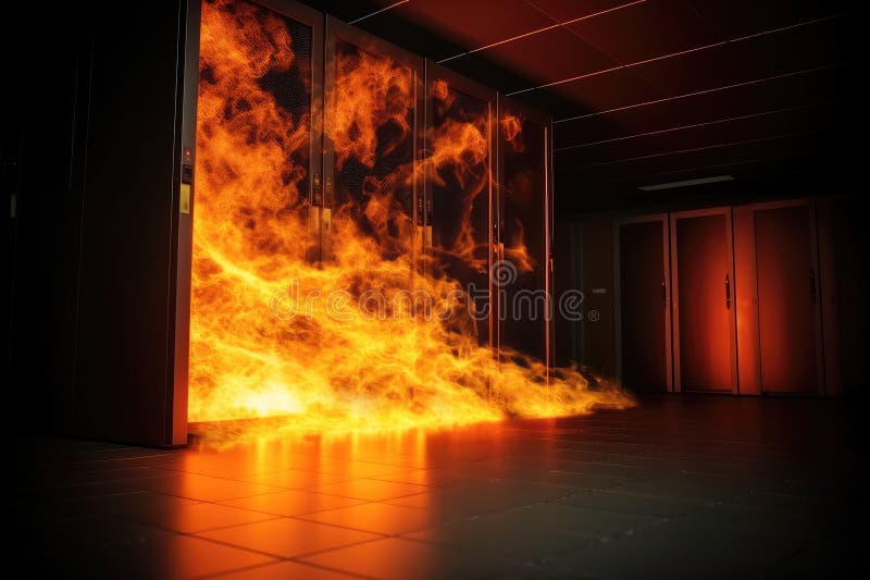 Burning Fire in Dark Room, Burned Out Stock Illustration - Illustration ...