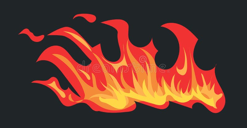 Burning Fire Effect and Flame Border of Wildfire with Sparks. Stock ...