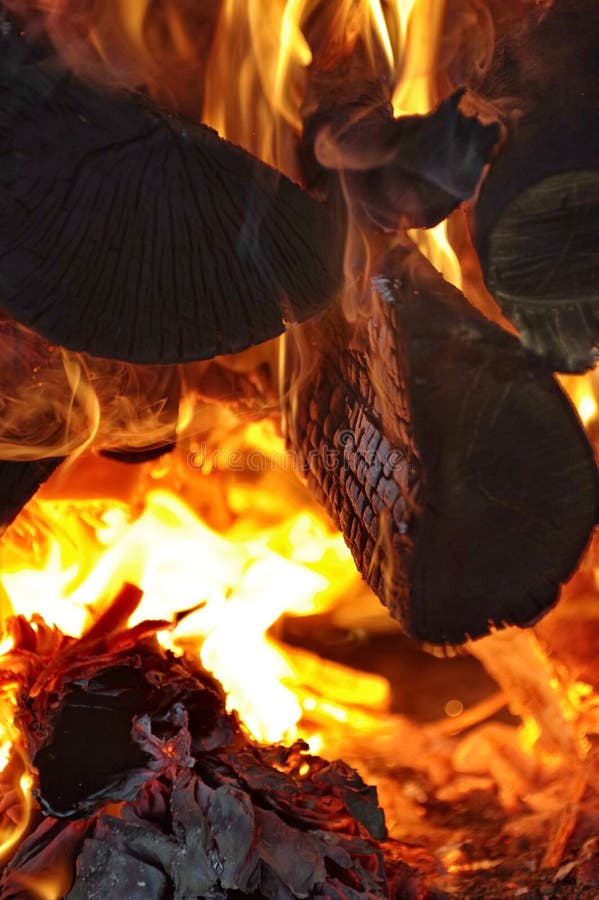 Burning Fire and Ember stock photo. Image of black, flame - 64724514