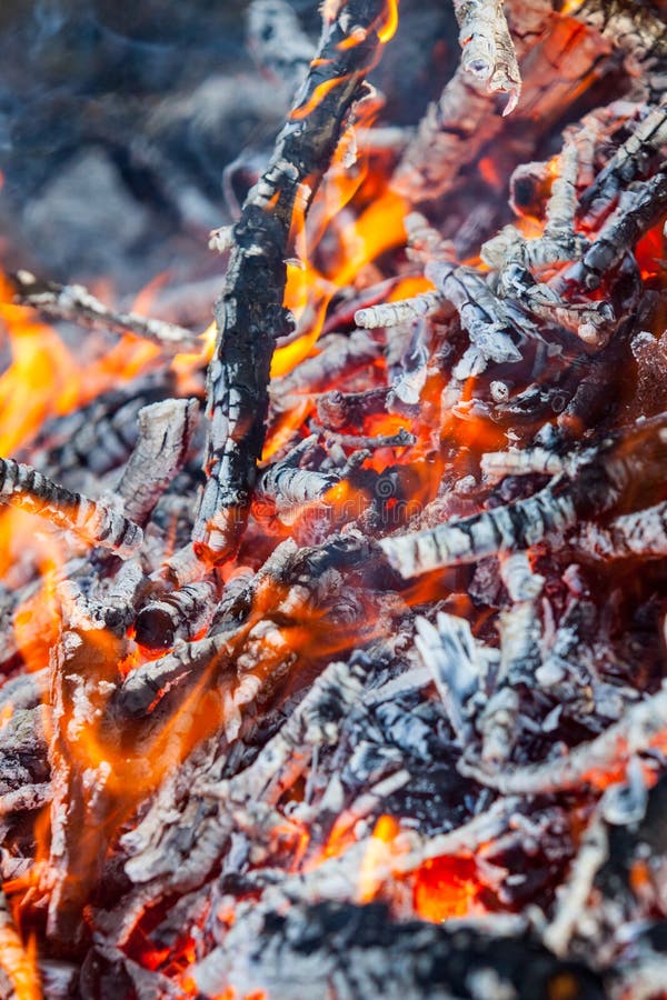 Fire embers in a wood fire stock photo. Image of flaming - 184918844