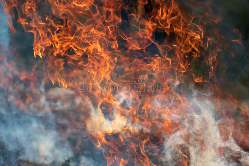 Flames and Smoke Fire Background Stock Photo - Image of fire, heat ...