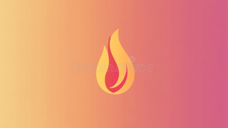 Burning Fire Flame Logo with Yellow and Red Gradient on Colorful ...