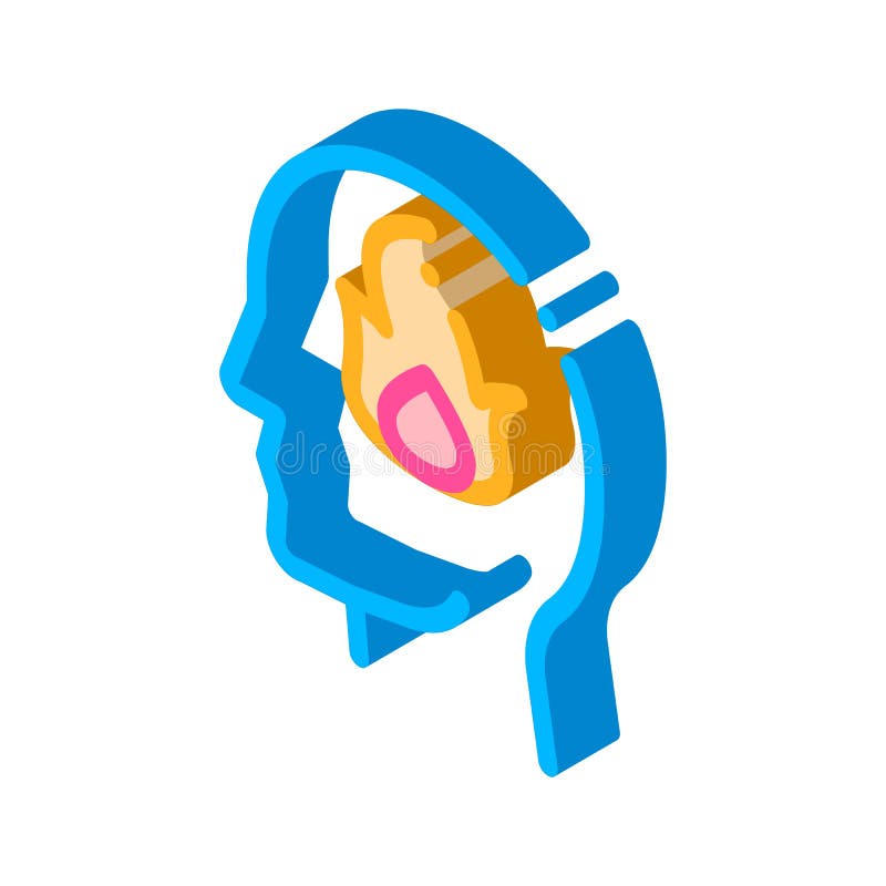 Burning Fire Flame in Man Silhouette Mind Vector Stock Vector ...