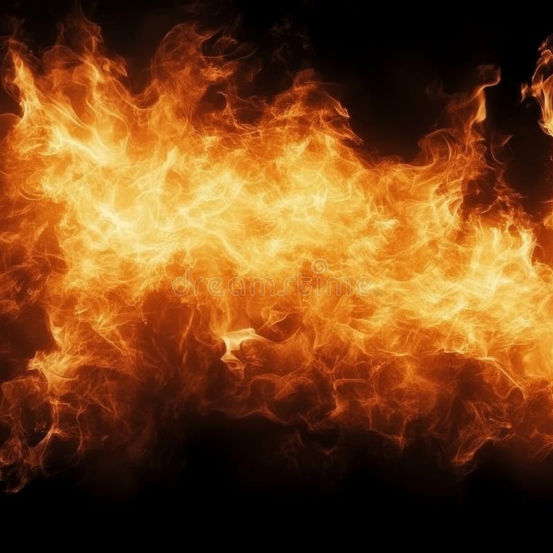 Burning Fire Flames on Black Background, Abstract Blaze Texture for ...