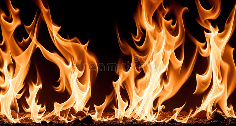 A Burning Fire with Flames Rising Up from the Bottom and Spreading ...