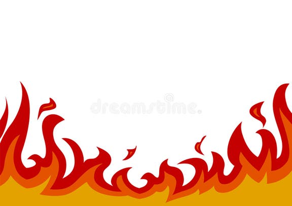 Burning Fire and Flames on White Background Vector Illustration. A4 ...