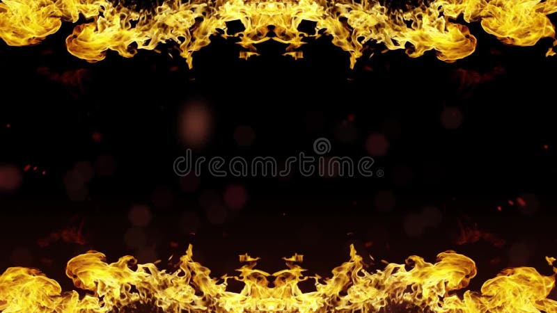 Burning Fire Frame on Black Background. Ideal for Visual Effects and ...