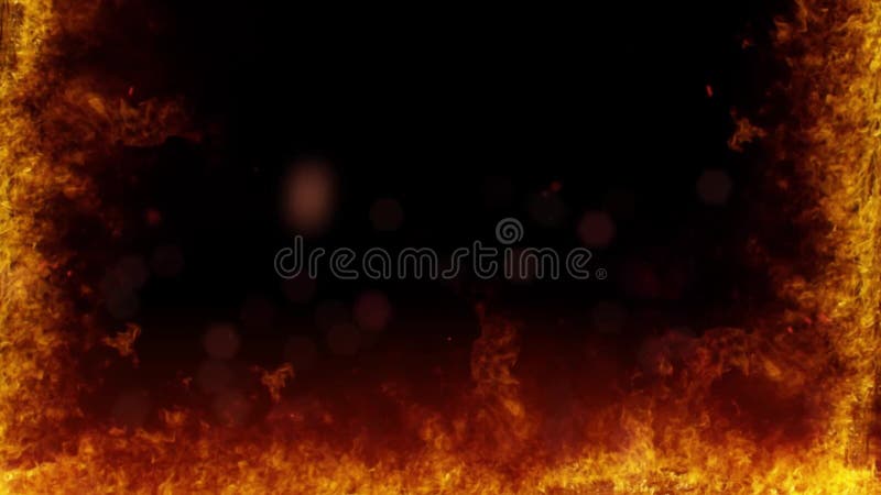 Burning Fire Frame on Black Background. Ideal for Visual Effects and ...