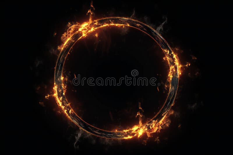 Burning Fire Frame or Blazing Inferno Abstract Border Stock ...