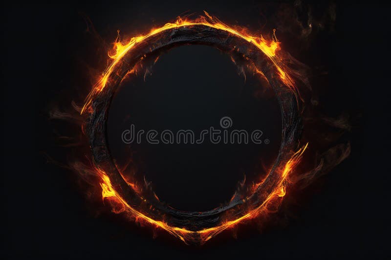 Burning Fire Frame or Blazing Inferno Abstract Border Stock ...