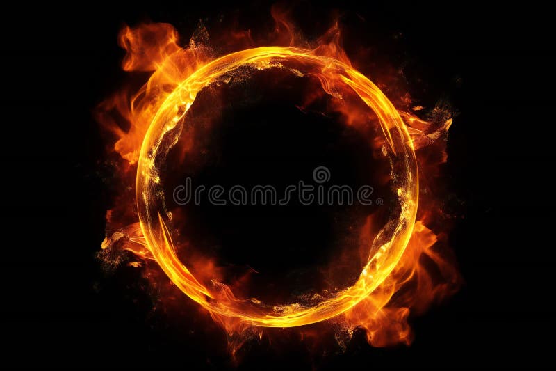 Burning Fire Frame or Blazing Inferno Abstract Border Stock ...