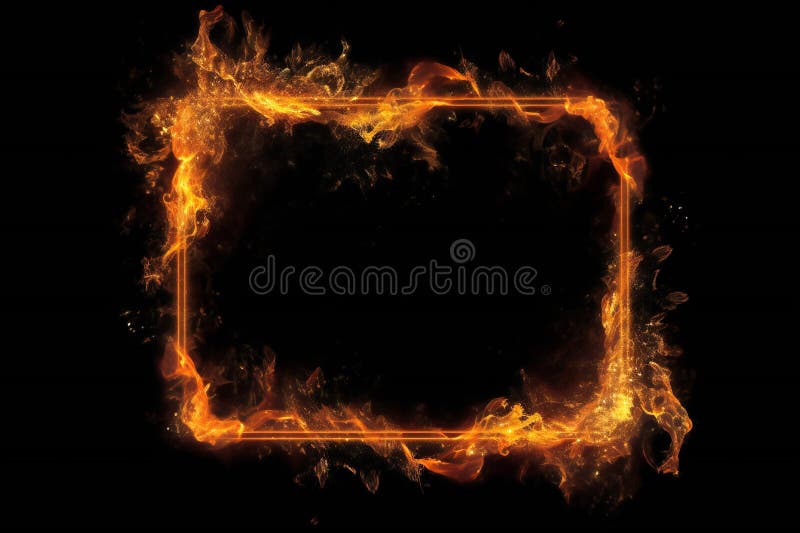 Burning Fire Frame or Blazing Inferno Abstract Border Stock ...