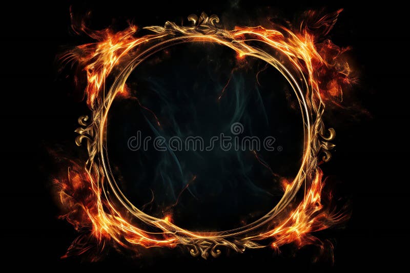 Burning Fire Frame or Blazing Inferno Abstract Border Stock ...