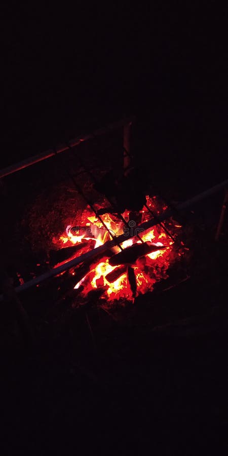 Burning fire grill stock image. Image of stage, campfire - 216303609