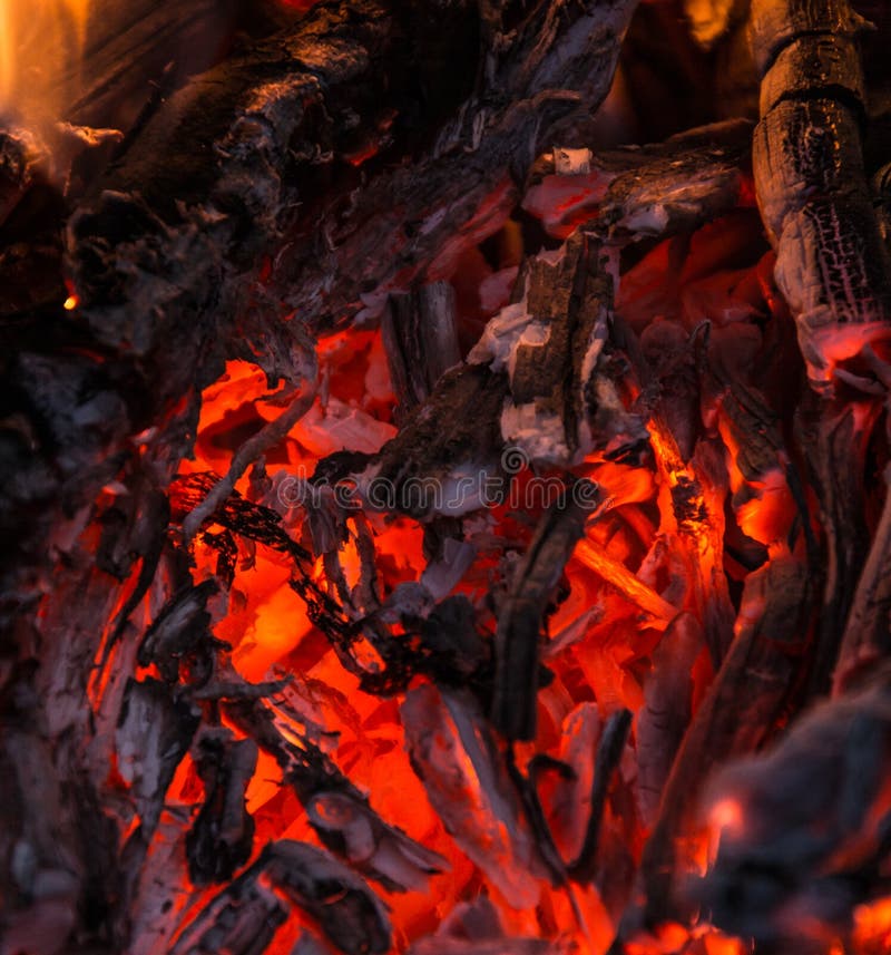 Burning Fire with Hot Coals Stock Image - Image of burn, dramatic: 98332659