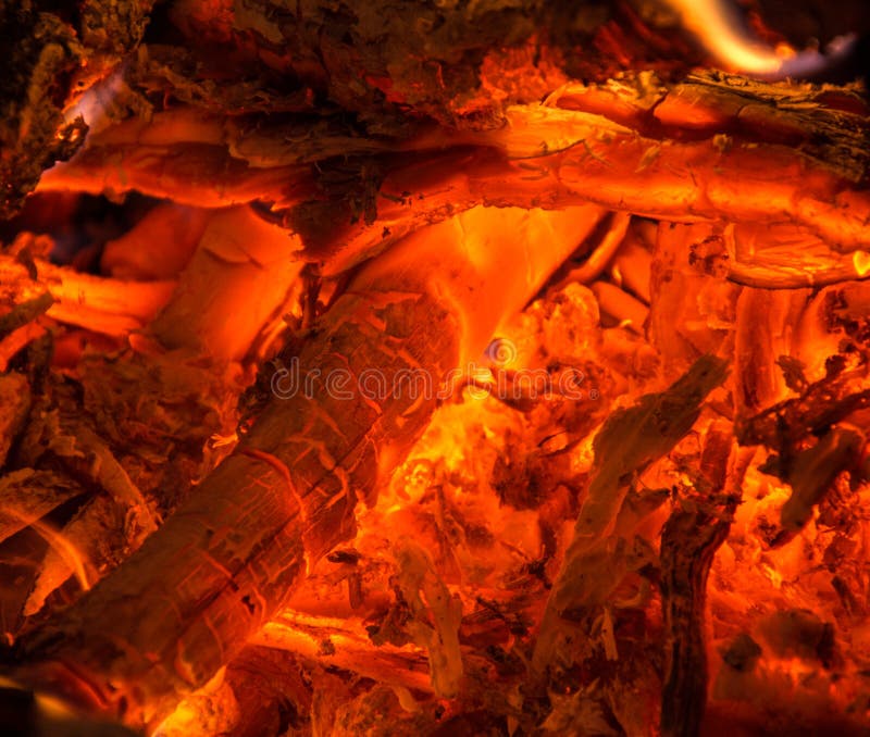 Burning Fire with Hot Coals Stock Image - Image of bonfire, campfire ...
