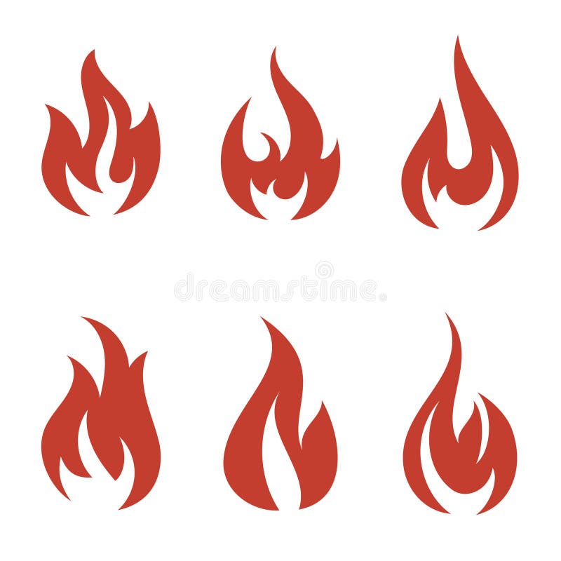 Burning fire icons stock vector. Illustration of burn - 314357086